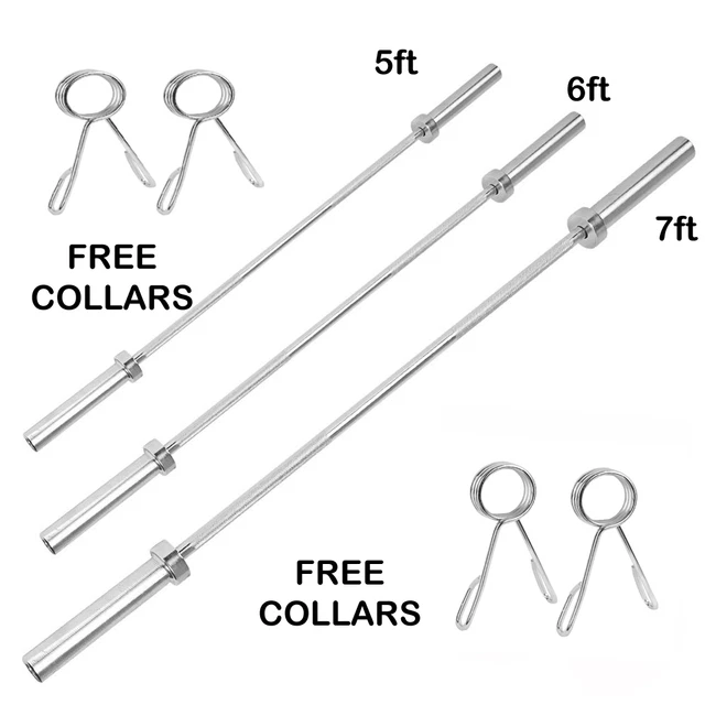 OLYMPIC BAR 2" Weight Lifting Barbell Weights & Spring Collars Gym ...