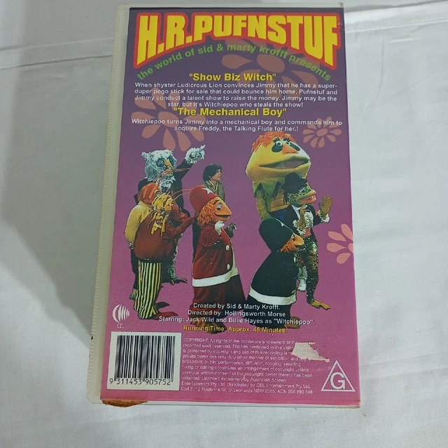 H.R.PUFNSTUF DOUBLE VHS Tapes - Show Biz Witch & The Mechanical Boy ...