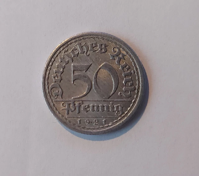 50 PFENNIG DEUTSCHES Reich 1921 - Sich regen bringt Segen EUR 1,00 ...