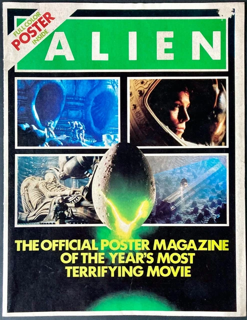 ALIEN OFFICIAL MOVIE Poster Magazine Ridley Scott Sigourney Weaver 1979 ...