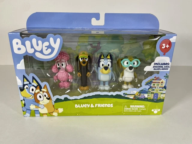 BLUEY & FRIENDS Snickers, Coco, Bluey, Honey 2.5" Figure 4 Pack New EUR ...
