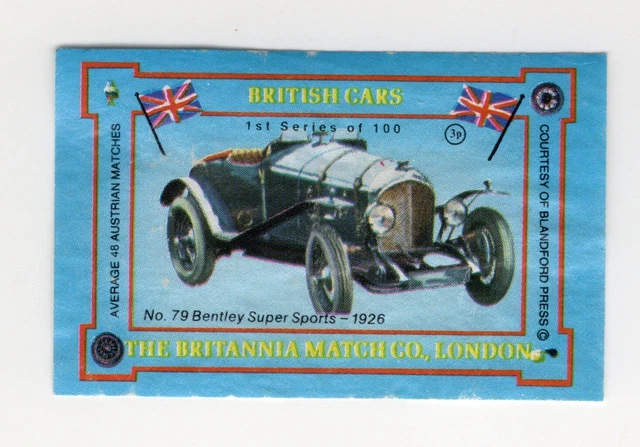MATCHBOX LABEL BRITISH Motor Cars 1926 Bentley Super Sports EUR 2,94 ...