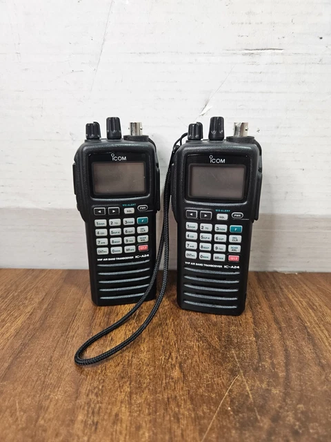 LOT OF 2 Icom IC-A24 Pilot Aviation Handheld Radio VHF Air Band ...