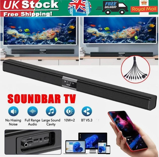 32& WIRELESS BLUETOOTH 5.0 Sound Bar Speaker TV Home Theater Subwoofer ...