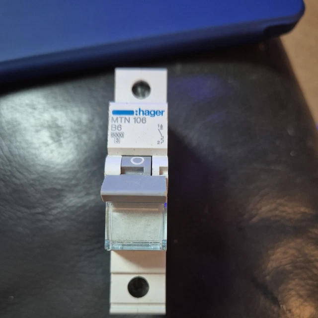 HAGER MCB MTN 106 B6 6A TYPE B 6KA Breaker £2.81 - PicClick UK