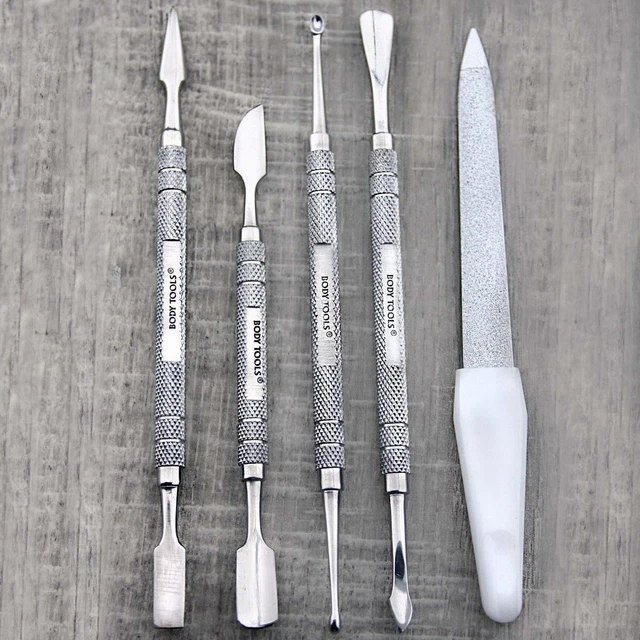 NAIL CUTICLE PUSHER Nails Remover Spatula Stainless Steal Nail File ...