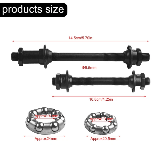 PARTS BIKE AXLES Set With 1/4 3/16 Balls Axles With Balls Black Hub Axle Steel $25.10 - PicClick AU