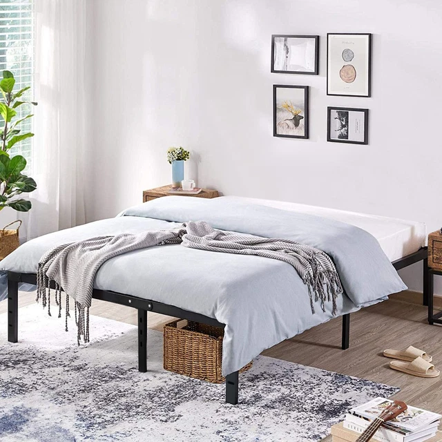 METAL BED DOUBLE Frame Storage Mattress 4ft6 Iron Under-bed with ...