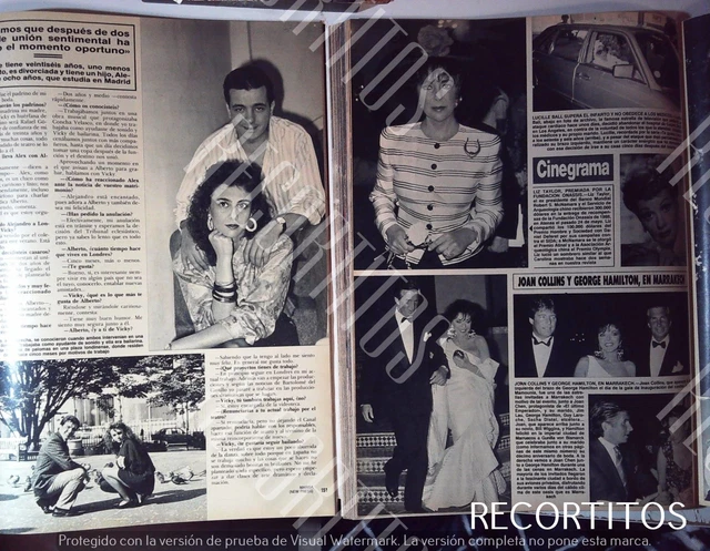 CLIPPINGS JOAN COLLINS DINASTIA LIZ TAYLOR ELIZABETH GEORGE HAMILTON ...