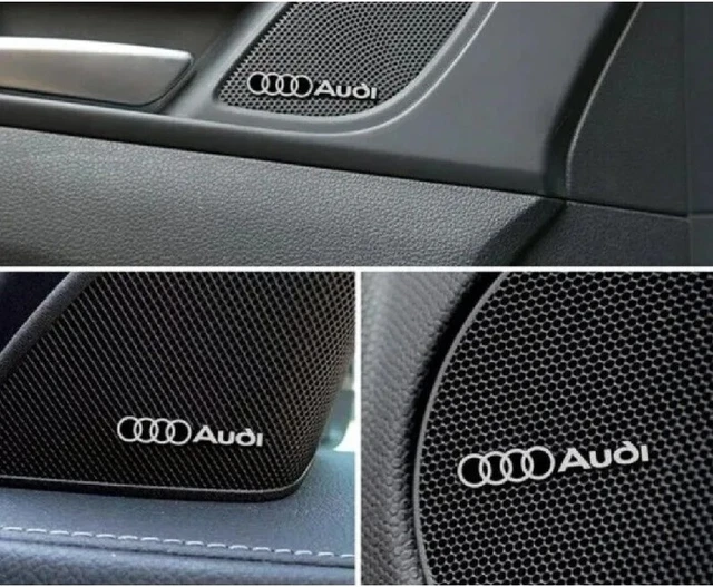 AUDI LOGO STICKER boxen Emblem 2x Aufkleber Lautsprecherboxen s line ...