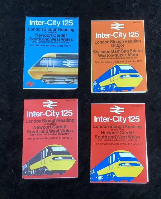 4X BRITISH RAIL pocket timetable 1970s Slough Reading Swindon Bristol ...