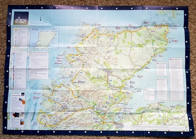 NC500 GUIDE TOUR Folded Map A2 Size Most Detailed North Coast 500 £3.85 ...