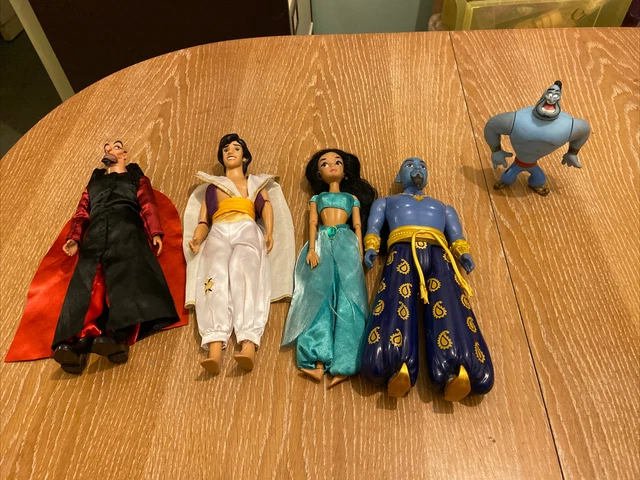 DISNEY ALADDIN DOLLS Inc Jafar, Aladdin, Jasmine, Singing Genie ...