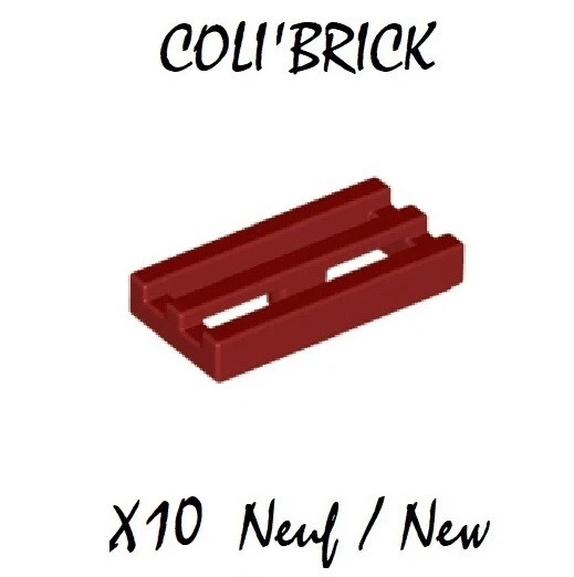 LEGO 2412B - 10x Grid / Tile, modified 1x2 - Dark Red - 30244 51815 NEW ...