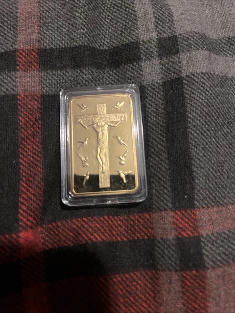 JESUS CHRIST 10 Commandments Gold Bar Crucifix Easter Birds Prayer Good ...