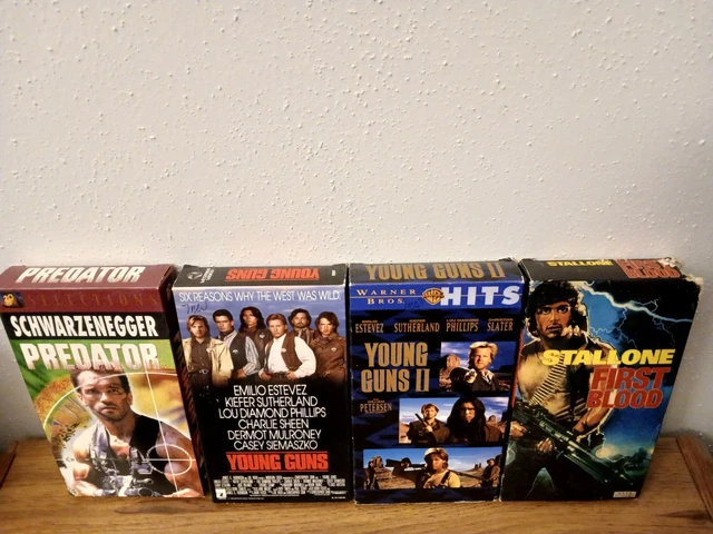 FIRST BLOOD VHS STALLONE 1982 + Young Guns 1-2 & PREDATOR VHS ...
