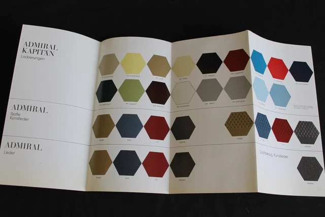 ORIGINAL 1969 OPEL Admiral Kapitän Lack- Farbkarte Color Chart Paint ...