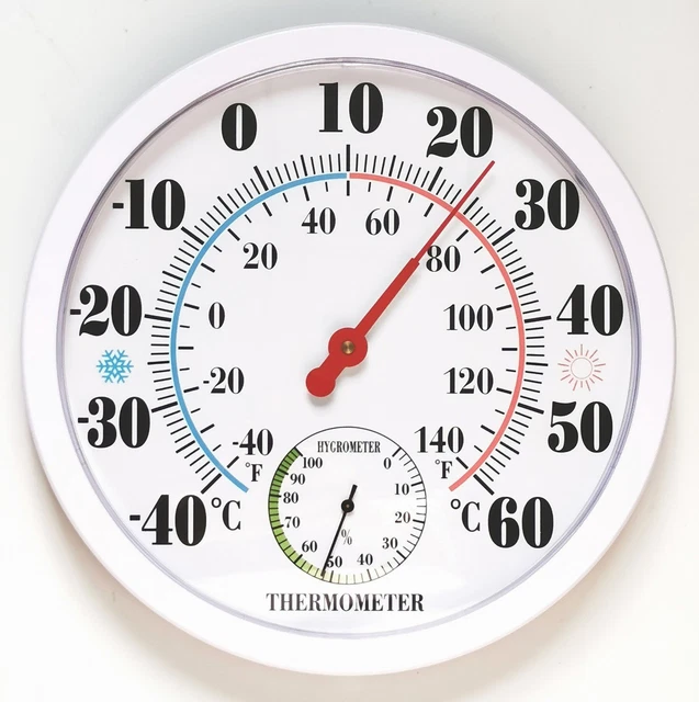 FOR GREENHOUSE OUTDOOR Thermometer Humidity Gauge Balcony Clear ...