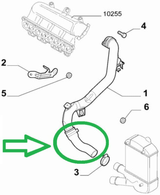 TUBO MANICOTTO INTERCOOLER Turbo Aria Fiat Panda 1.3 Multijet 51792298 51783633 EUR 27,40 ...