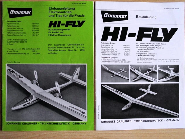 ORGINAL GRAUPNER HI-FLY Bauanleitung und Einbauanleitung Elektroantrieb ...