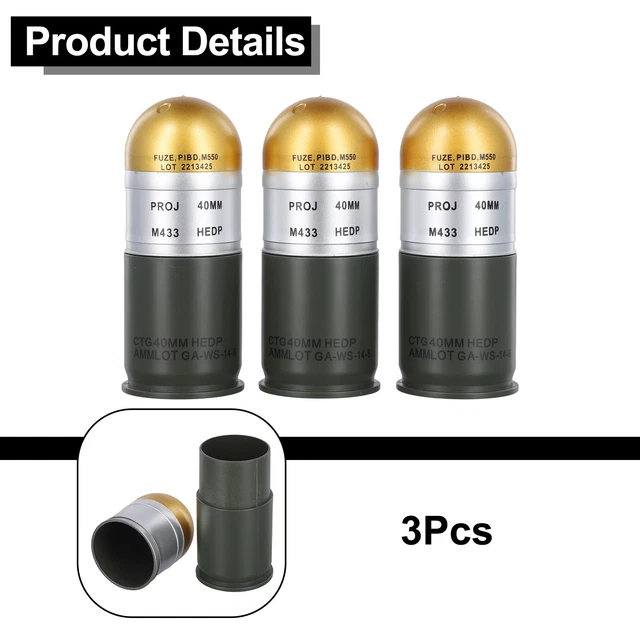 FUNCTIONAL M433 HEDP 40mm Cartridge Dummy Grenade with Mini Storage ...