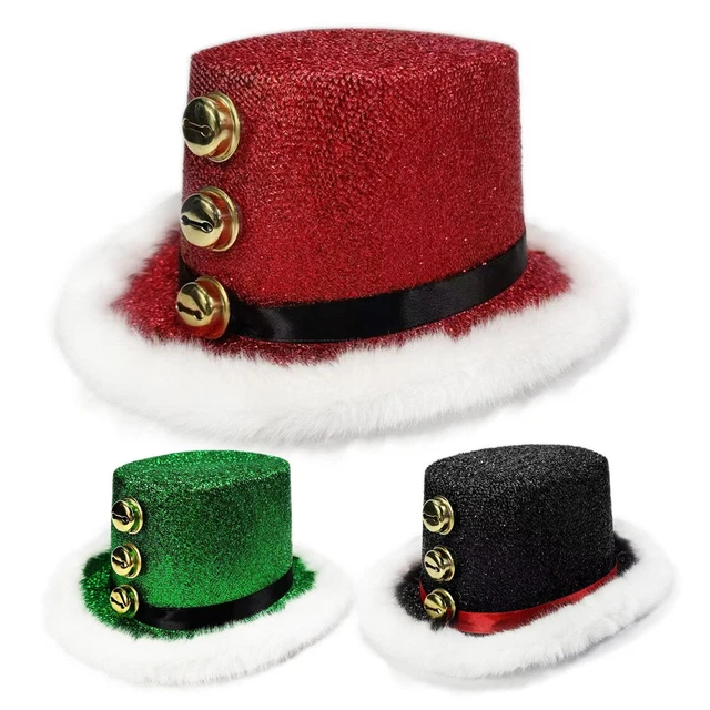 CHRISTMAS HAT SANTA Claus Headwear With White Fluff And 3 Bells Party Gathering £17.44 - PicClick UK