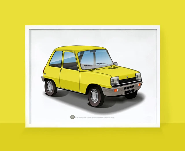 POSTER RENAULT 5 R5 jaune 1974 voiture ancienne 40x30 cm EUR 25,00 ...