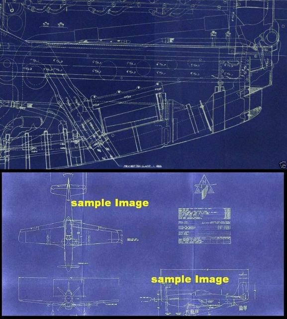 NORTH AMERICAN P-51 Mustang Blueprint Plans WW2 archive RARE 1940s dvd ...
