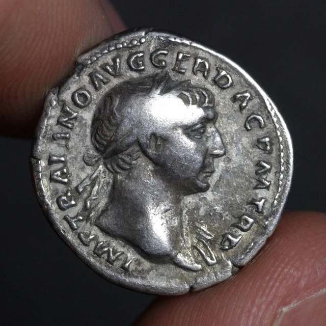 EMPEROR TRAJAN DENARIUS Ancient Roman Empire Silver Coin Victoria VF ...