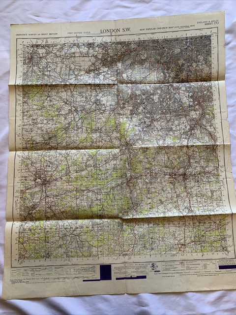 WW2 MILITARY MAP War Office 1949 London SW RAF Vintage £9.99 - PicClick UK