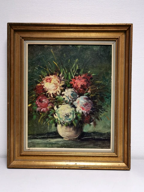 ANCIEN TABLEAU / Huile signée DECRACIN ? nature morte , Bouquet de fleurs EUR 19,00 - PicClick FR