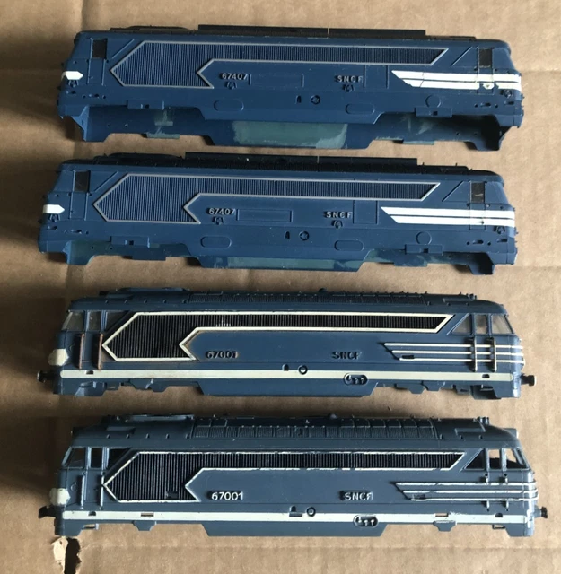 4 X HO Gauge SNCF BB Class 67000 Diesel Locomotive Body Shells - Spares ...