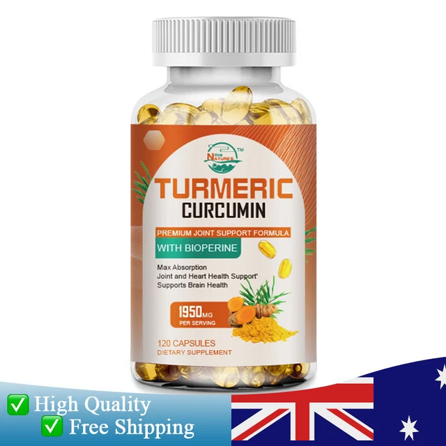 120 CAPSULES TURMERIC Curcumin with Black Pepper BioPerine by Nature's ...