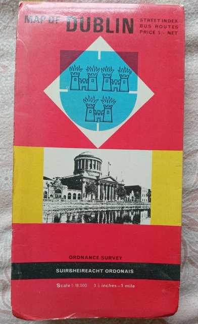 1970 VINTAGE FOLD out map of DUBLIN IRELAND by ordnance survey £9.99 ...