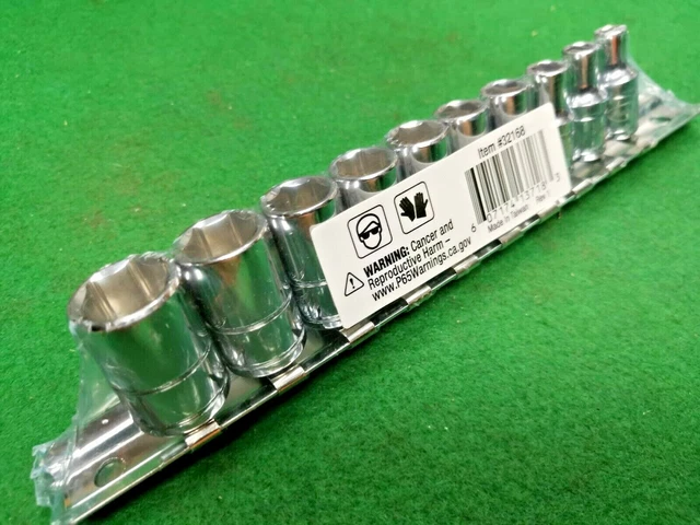 1/4INCH DIVE SAE 10 Piece Socket Set Chrome Vanadium Steel new w ...