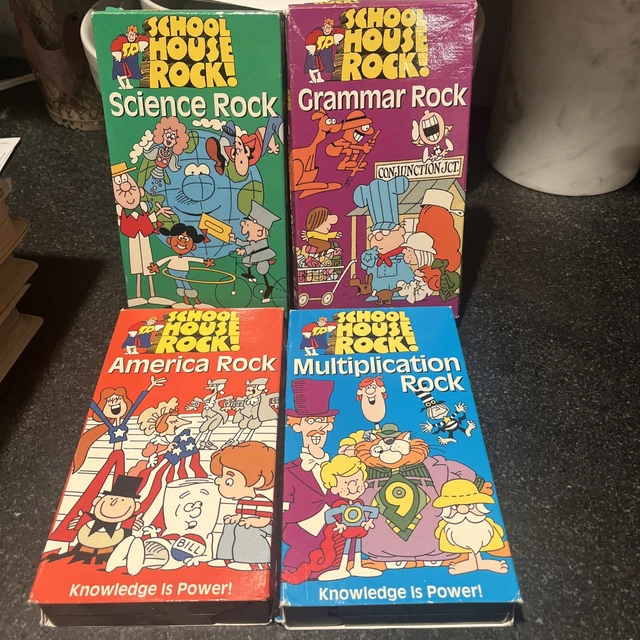 SCHOOLHOUSE ROCK LOT 4 Vhs Grammar, Science,Multiplication,America Rock ...