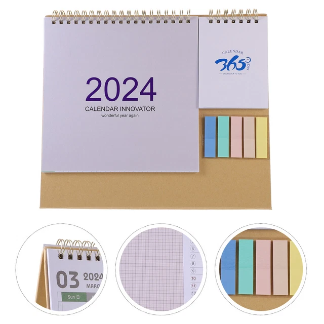 OFFICE BINDING CALENDAR Desktop 2024 Calendar Freestanding Flip ...