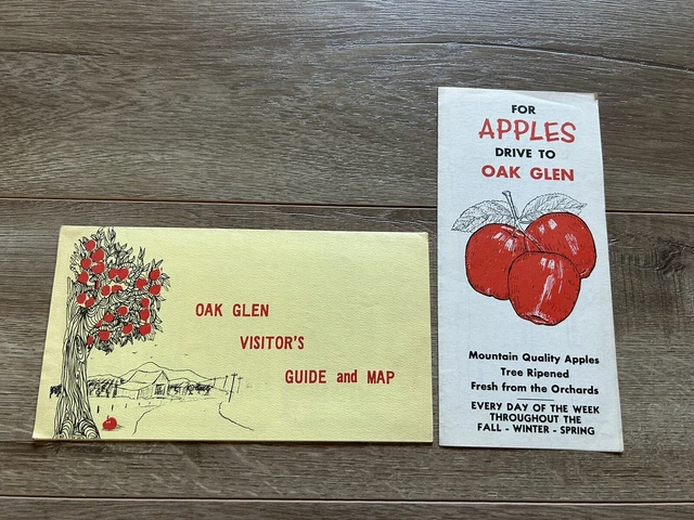 VINTAGE OAK GLEN Apple Orchards Los Angeles Map & Guide $14.95 - PicClick
