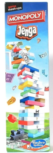HASBRO GAMING GAME Mash Ups Monopoly Jenga 2 To 4 Players Ages 8 Years ...