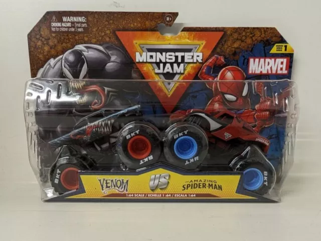 Pack De 2 Venom Vs The Amazing Spider Man Marvel Monster Jam Series 1 Flambant Neuf Eur 1969