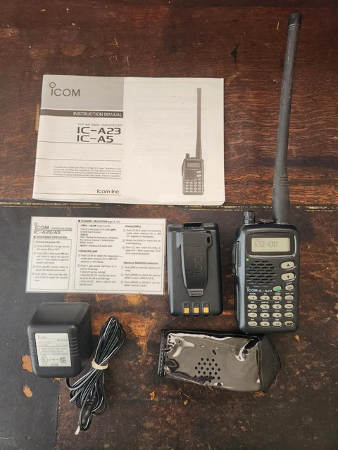ICOM IC-A23 HANDHELD VHF Portable Air Band Radio Aviation Transceiver ...