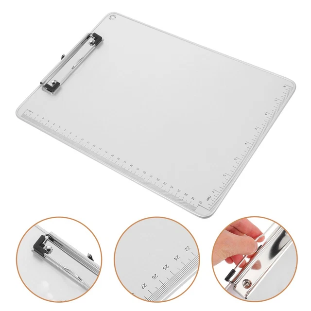 ALUMINUM ALLOY A4 Clipboards Portable Clip Board with Centimeter Scales ...