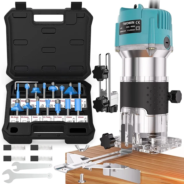 TWOWIN COMPACT ROUTER Tool, 110V 800W Hand Palm Wood Router Laminate ...