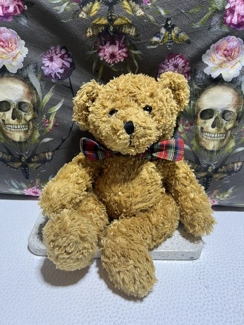 COLLECTABLE FLYING BEARS 7” Sitting Brown Teddy Soft Plush Toy Tartan ...