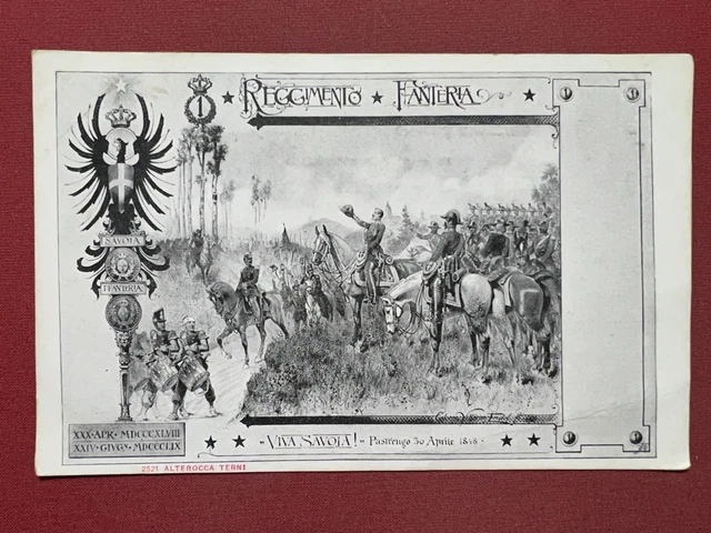 CARTOLINA MILITARE - 1^ Reggimento Fanteria Viva Savoia! 1848 - 1909 ca. EUR 11,99 - PicClick IT
