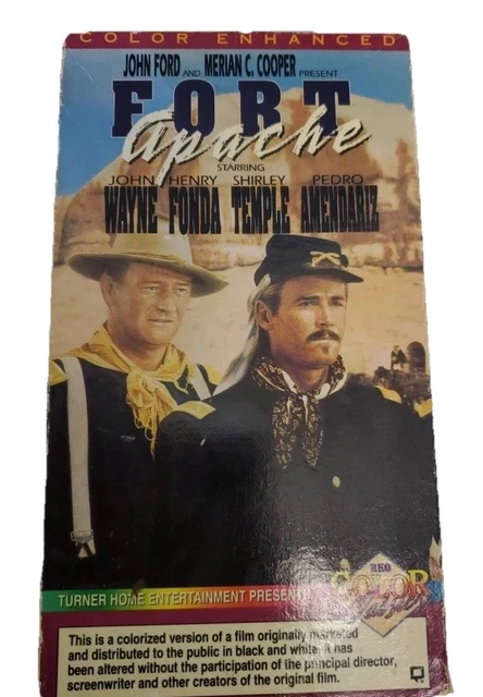 FORT APACHE VHS Movie John Wayne, Henry Fonda, Shirley Temple, RKO ...