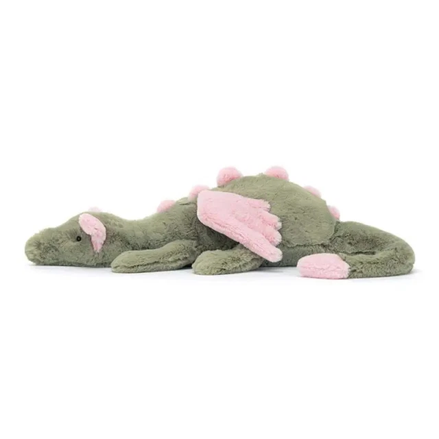 NEW JELLYCAT MALACHY Dragon - Exclusive Green/Pink Plush - Brand with ...