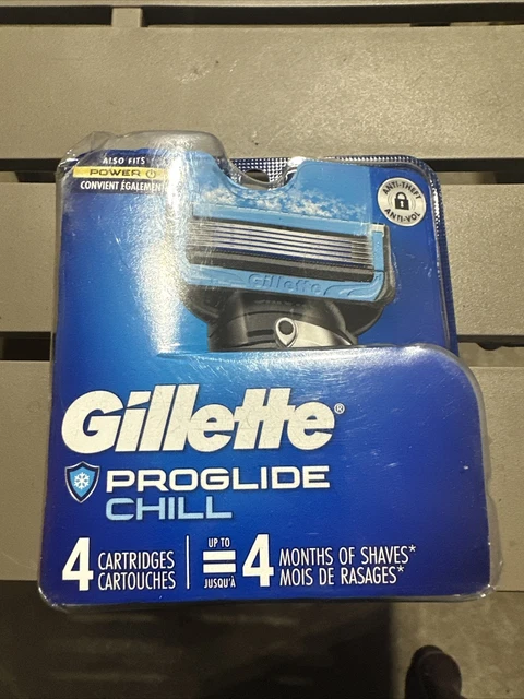 🔥👌🔥GILLETTE PROGLIDE CHILL Mens Razor Blade Refill Cartridges, 4 Ct. 🔥👌 ...
