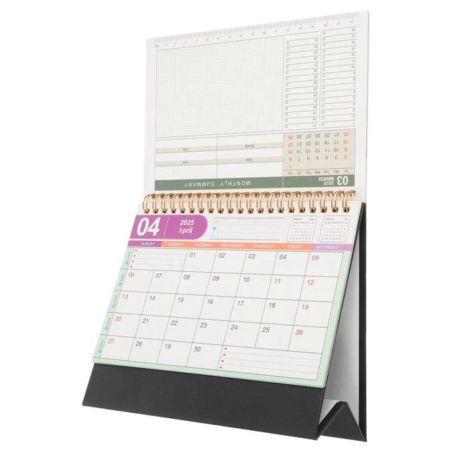 DESK CALENDAR STANDING Flip Hourly Yearly Planner Office Work £14.88 ...