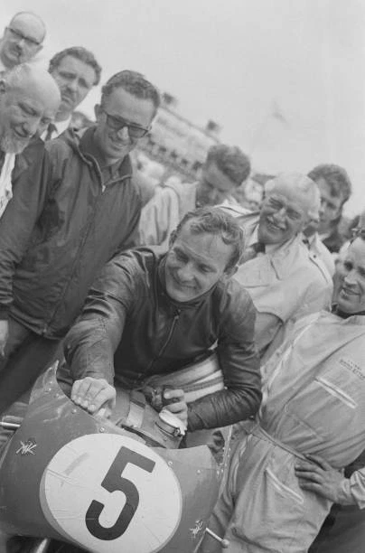 MOTORCYCLE ROAD RACER Mike Hailwood Pictured On His Mv Agusta 1965 OLD ...